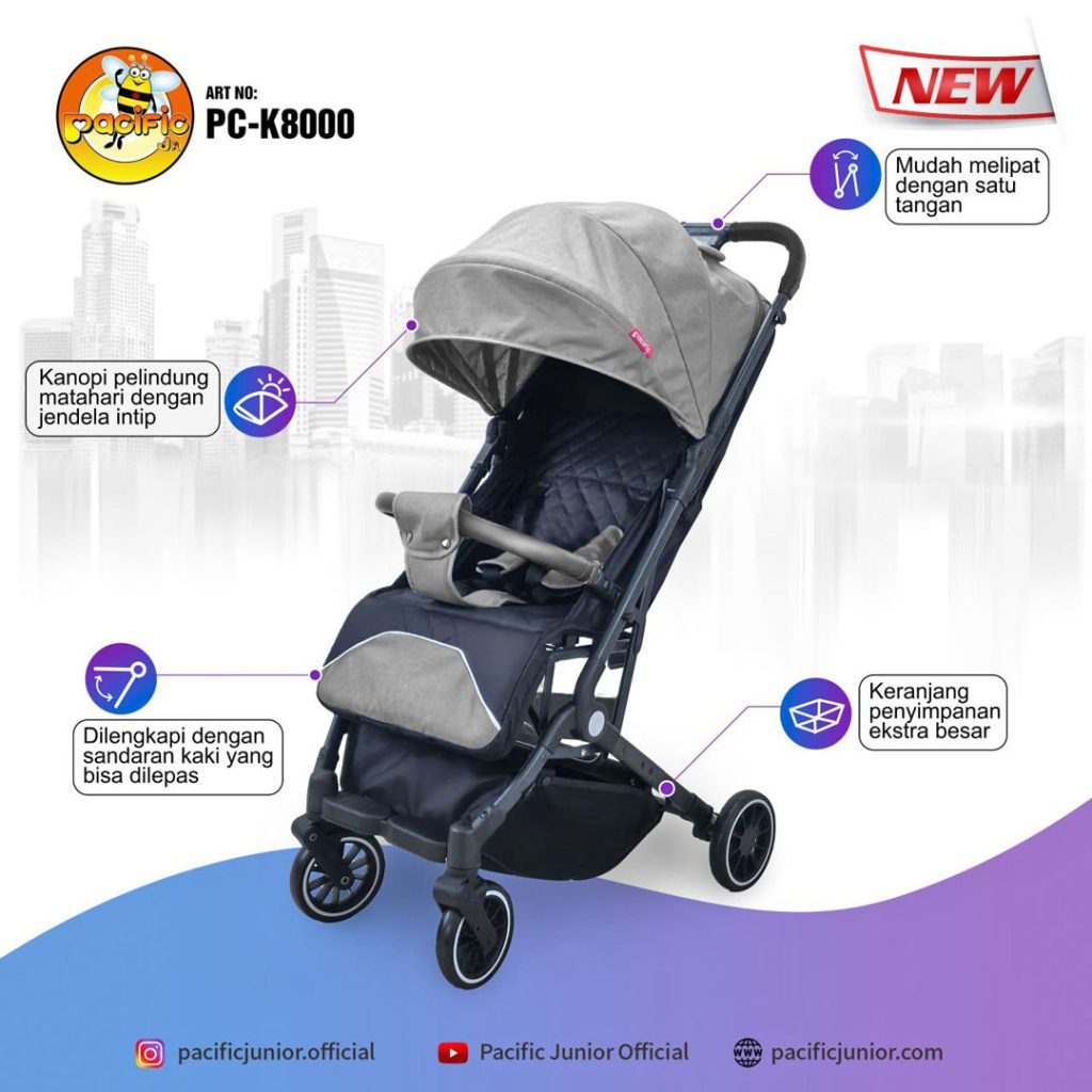 BABY STROLLER PACIFIC JUNIOR PC-K8000 - Pacific Junior